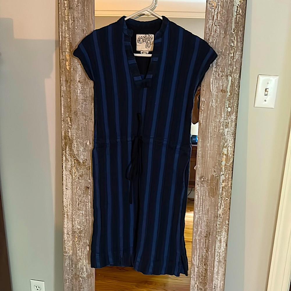 Ace & Jig Stripped Dress; Dark And Lighter Blue Strip… - Gem